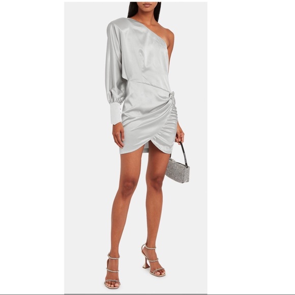 Retrofete | Dresses | Retrofete Drisana Dress Silk Satin Ruched One ...